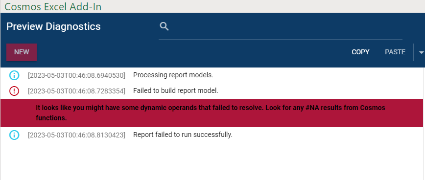 How to View Preview Diagnostics – Cosmos Data Technologies