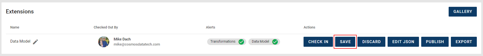 Managing Data Model Extensions – Cosmos Data Technologies