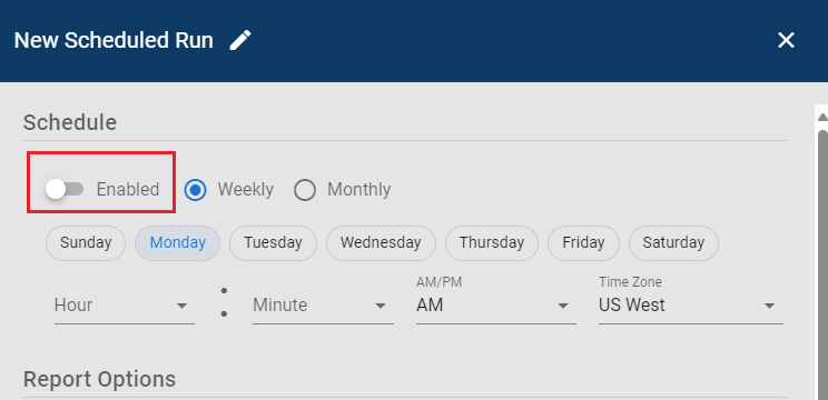 How to Disable a Report Schedule – Cosmos Data Technologies