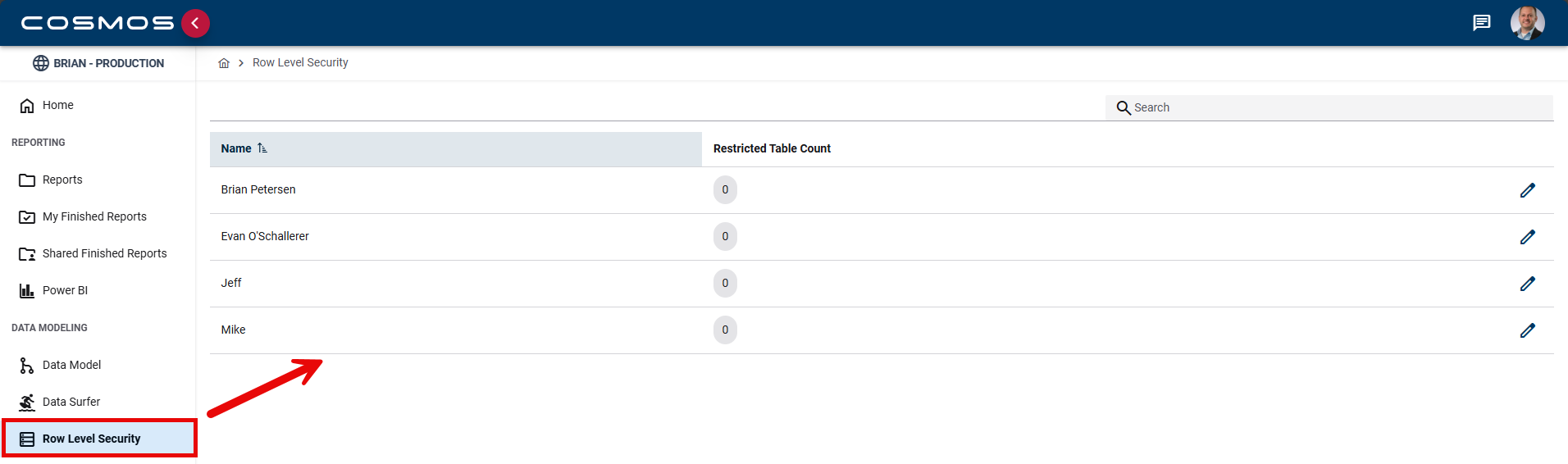 Configuring Row Level Security – Cosmos Data Technologies