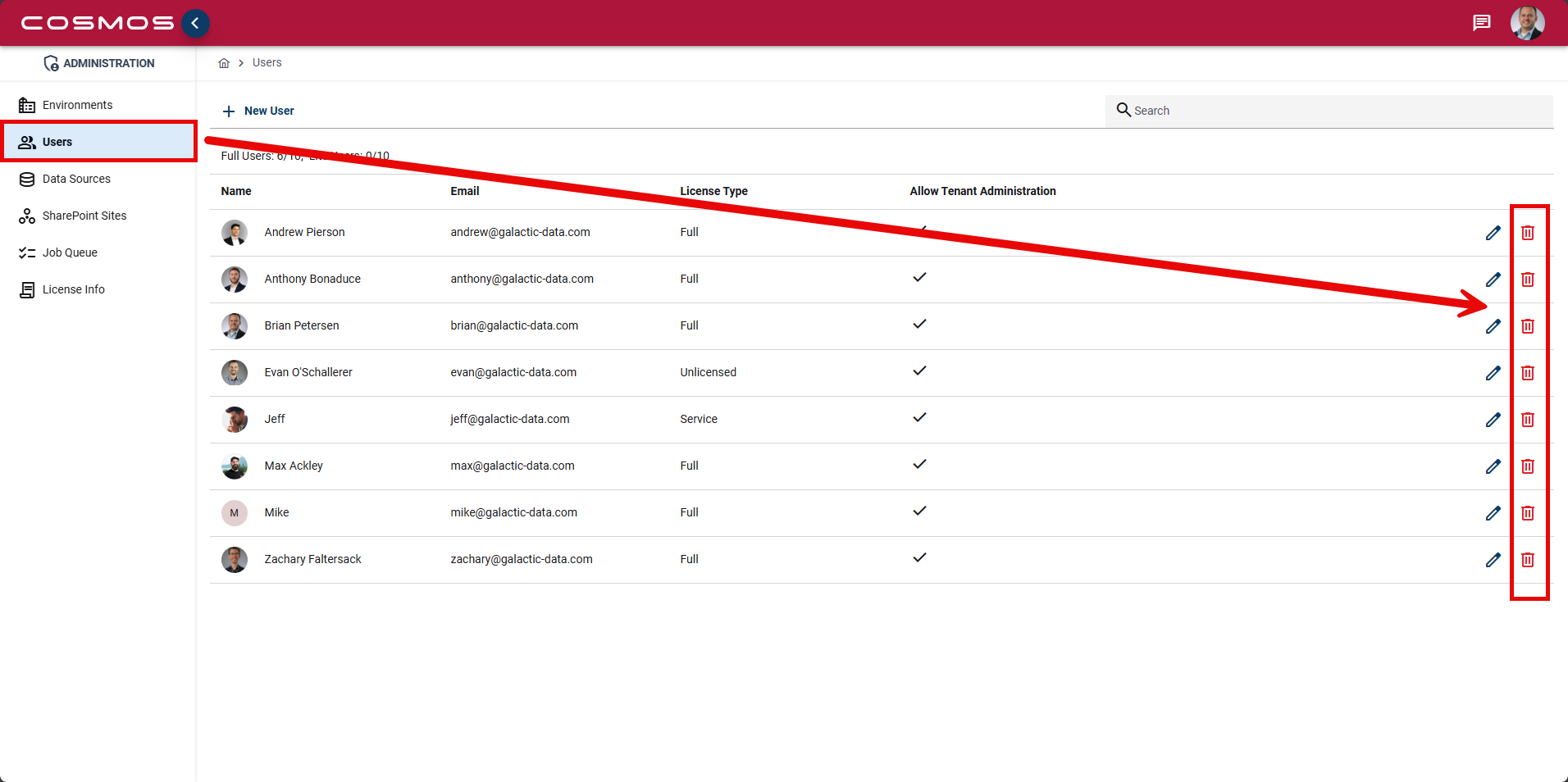 How to Remove a User – Cosmos Data Technologies